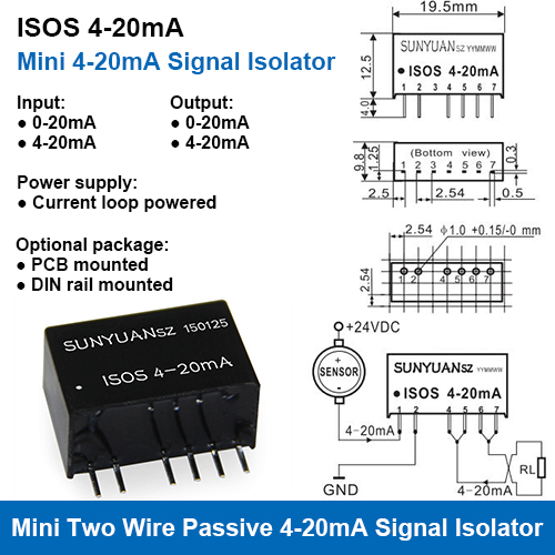 Small Size Two Wire Loop Powered 4-20mA Current Isolation Signal Isolators Small Size Two Wire Loop Powered 4-20mA Current Isolation Signal Isolators